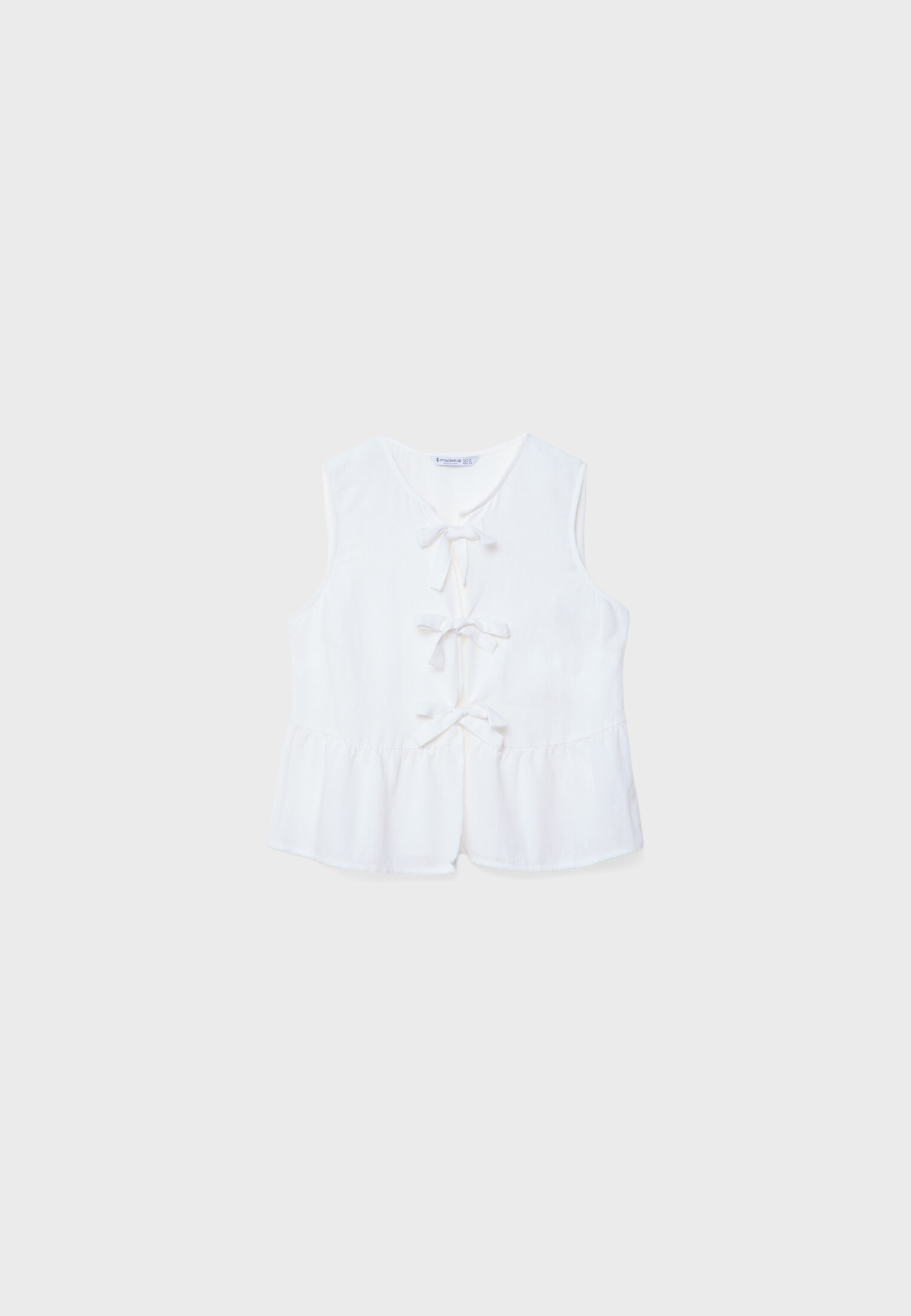 Flowing Linen Blend Top With Bows Womens Fashion Stradivarius