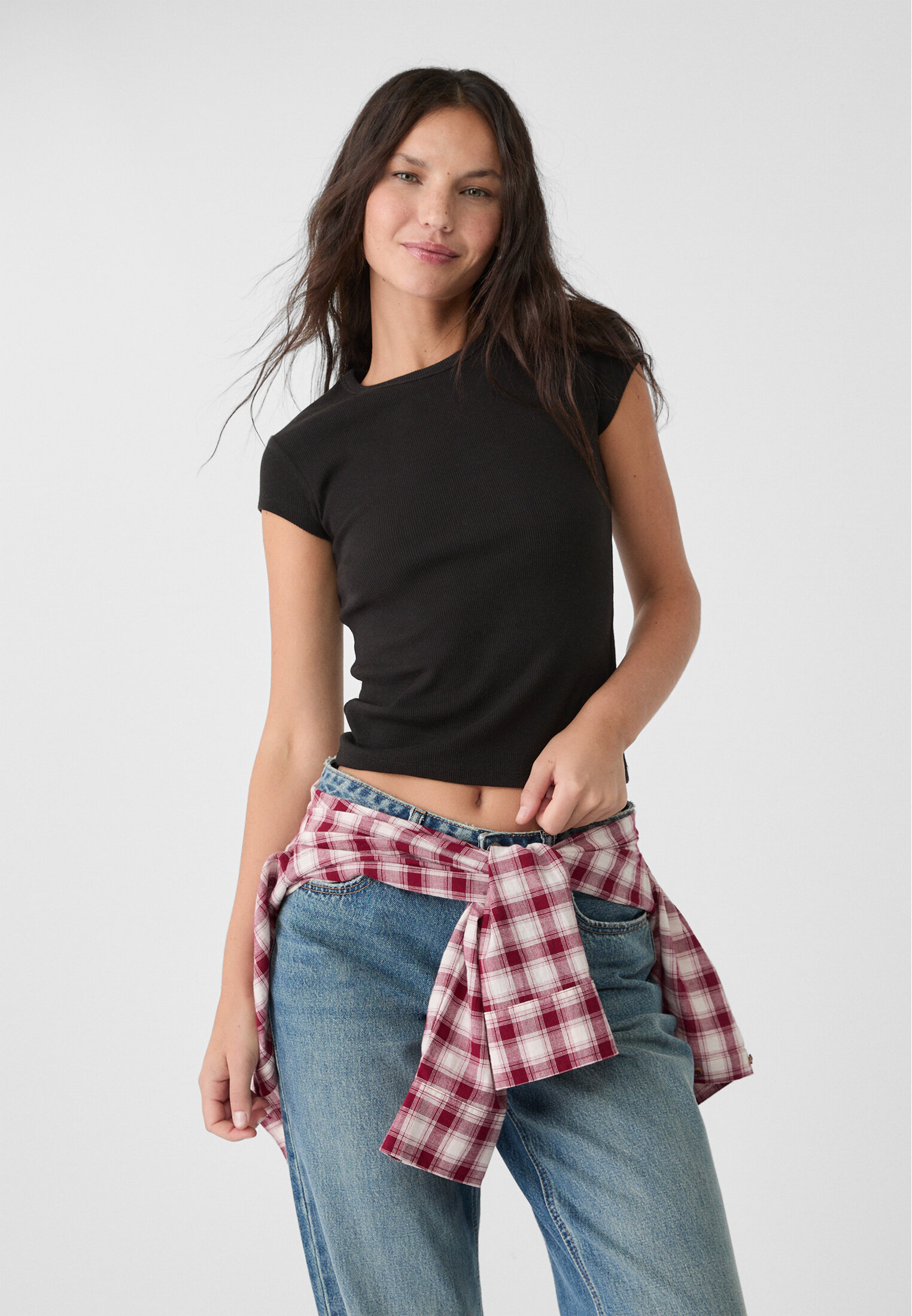 Ribbed T Shirt Womens Fashion Stradivarius Serbia