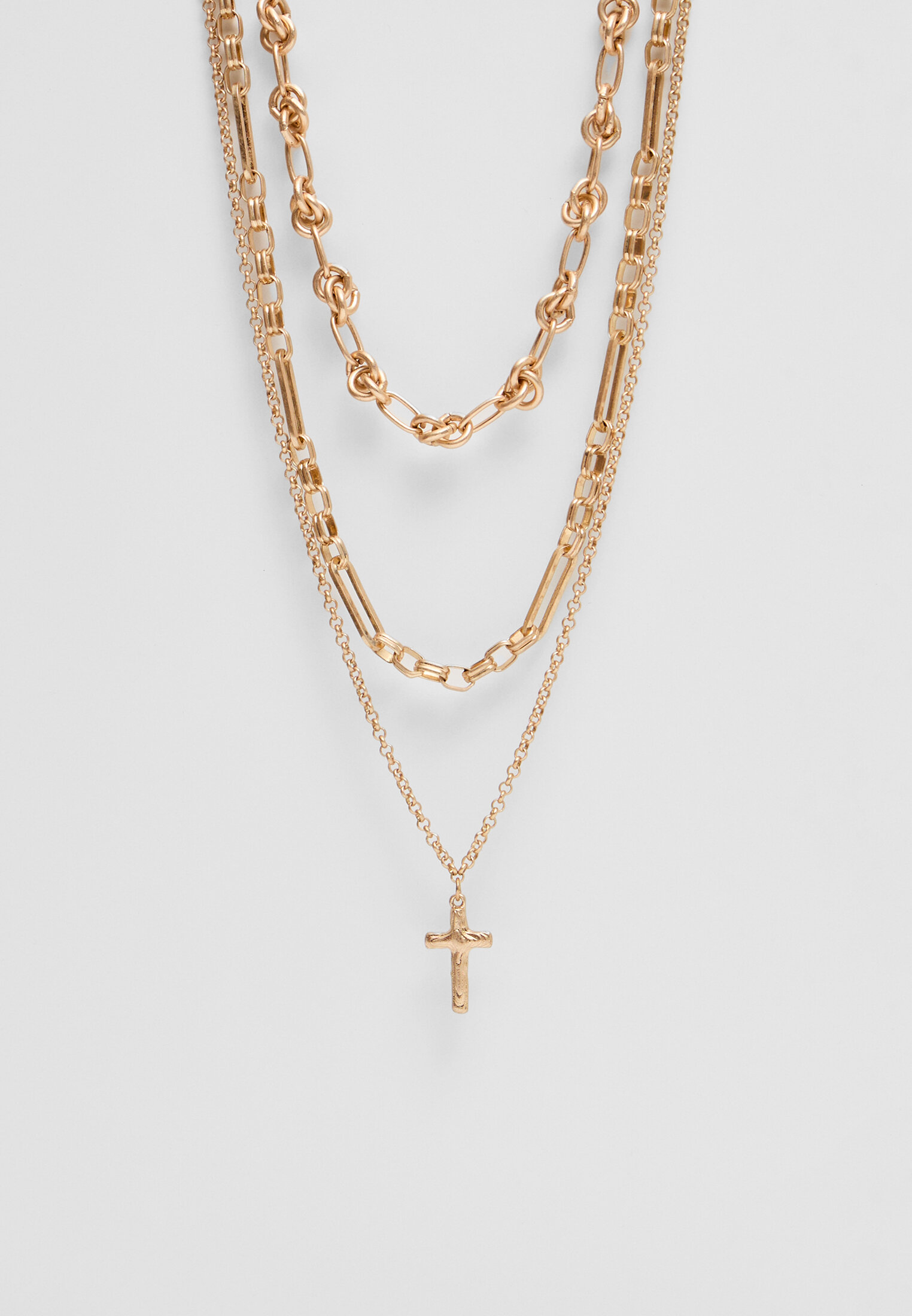 Set of 3 chains and a cross - Women's fashion | Stradivarius Algérie