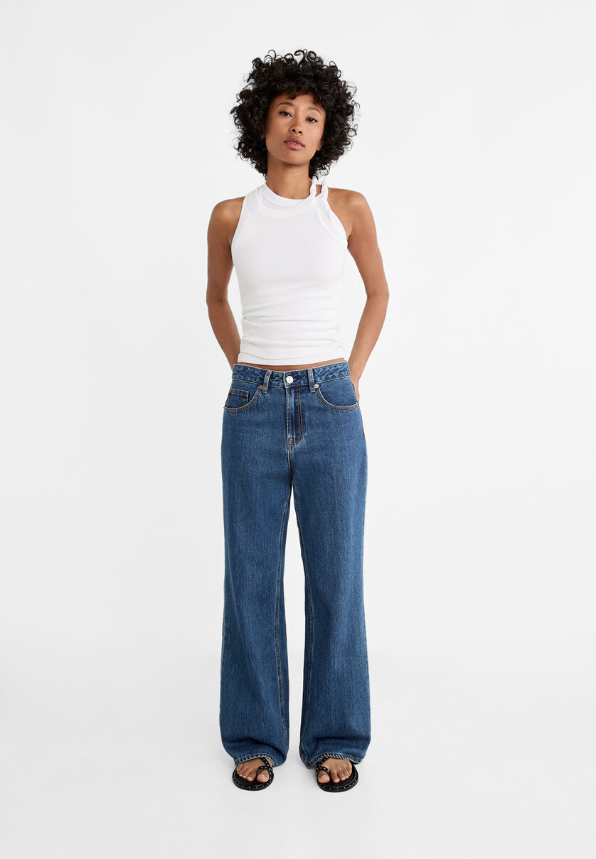 D92 Jeans straight wide - Moda de mujer | Stradivarius Colombia