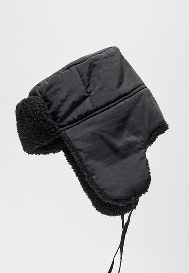 Faux shearling lined hat with drawstring - Women's fashion ...