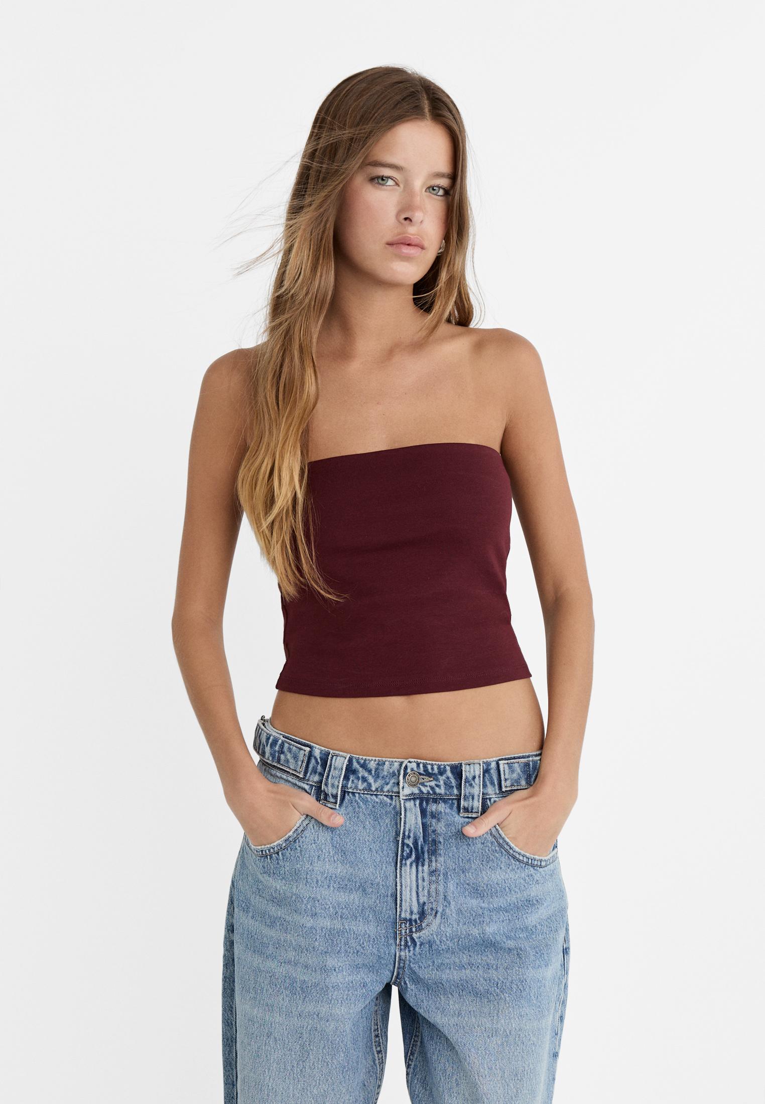 Basic bandeau top - Women's fashion | Stradivarius United States
