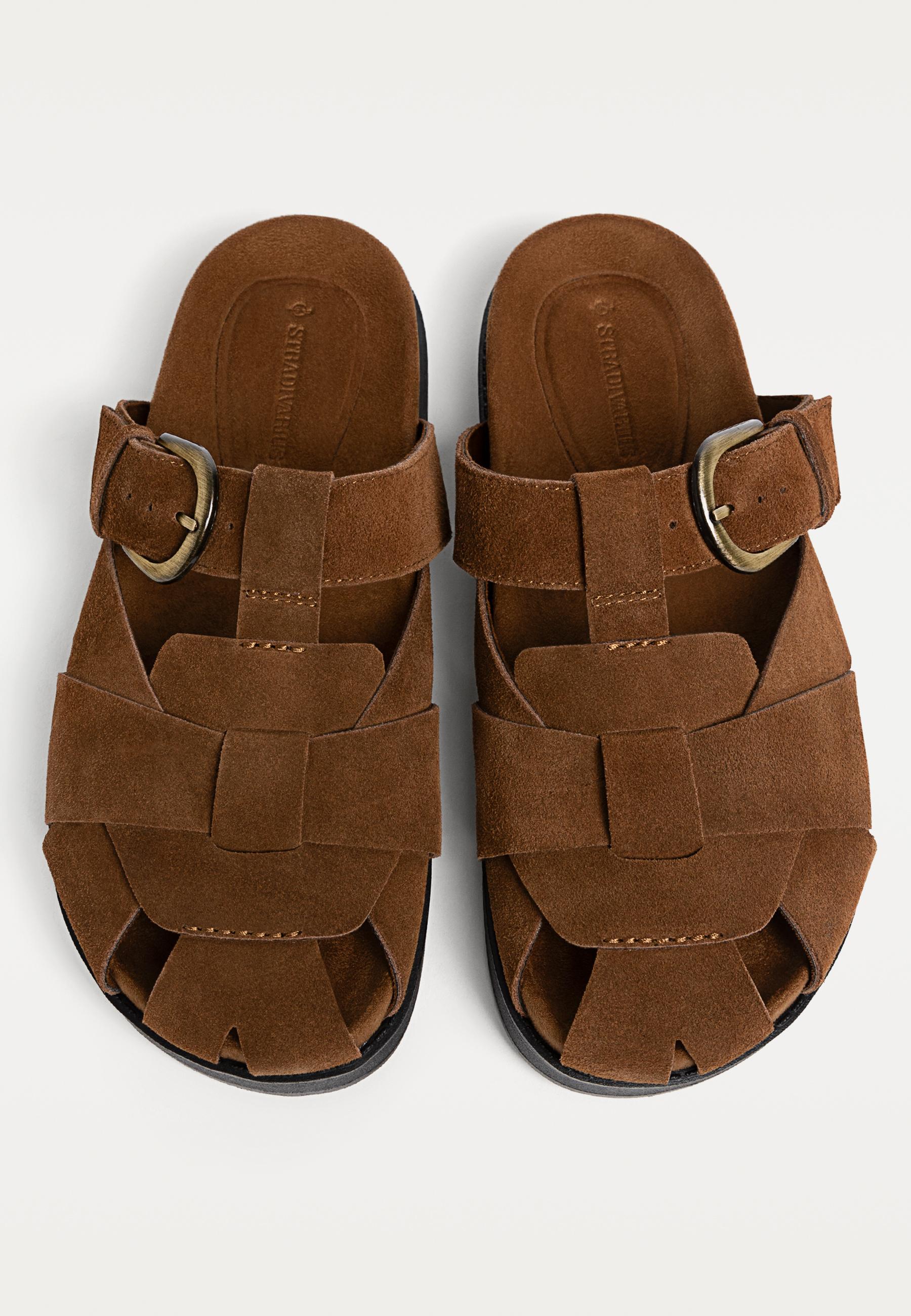 Leather cage sandals - Women's fashion | Stradivarius Worldwide