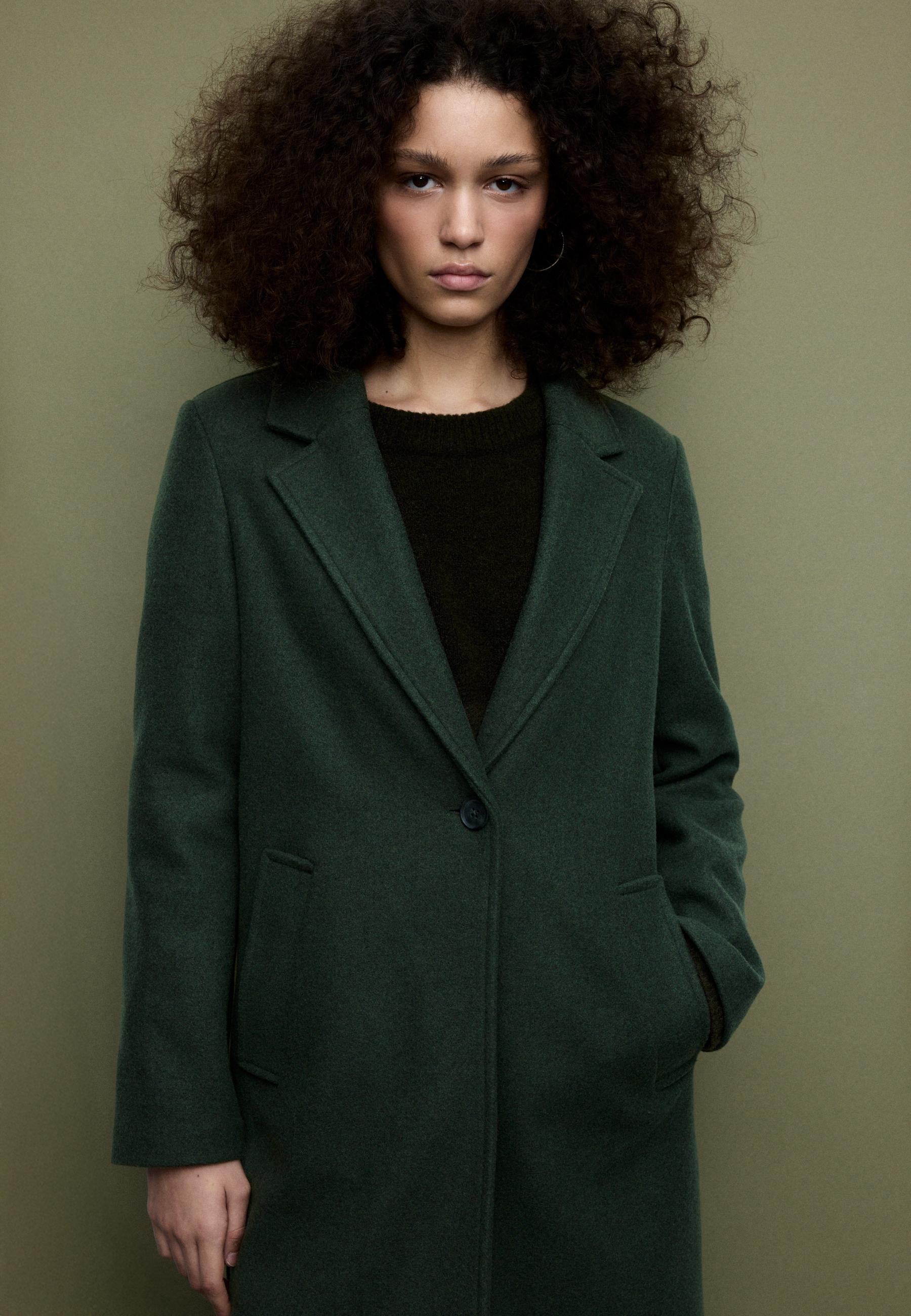 Soft-touch button midi coat - Women's fashion | Stradivarius United States