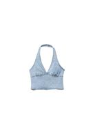 Top denim halter brillos | Stradivarius España