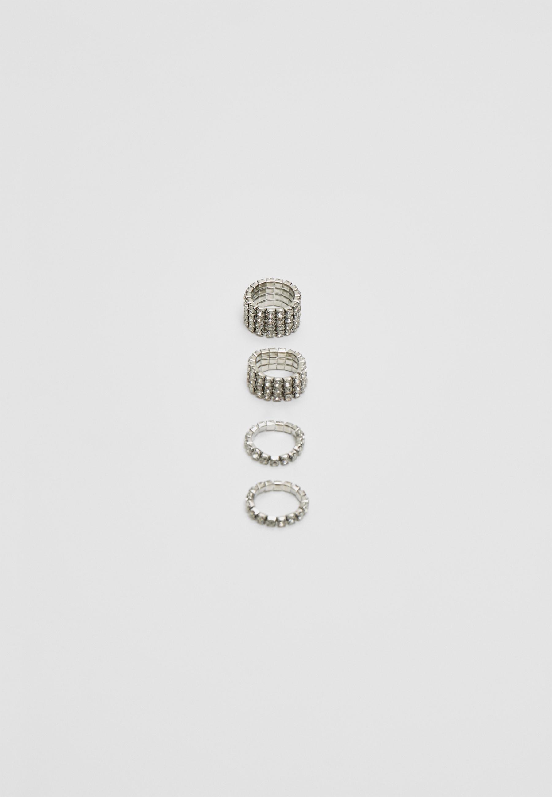 Set 3 anillos elásticos brillos | Stradivarius Honduras