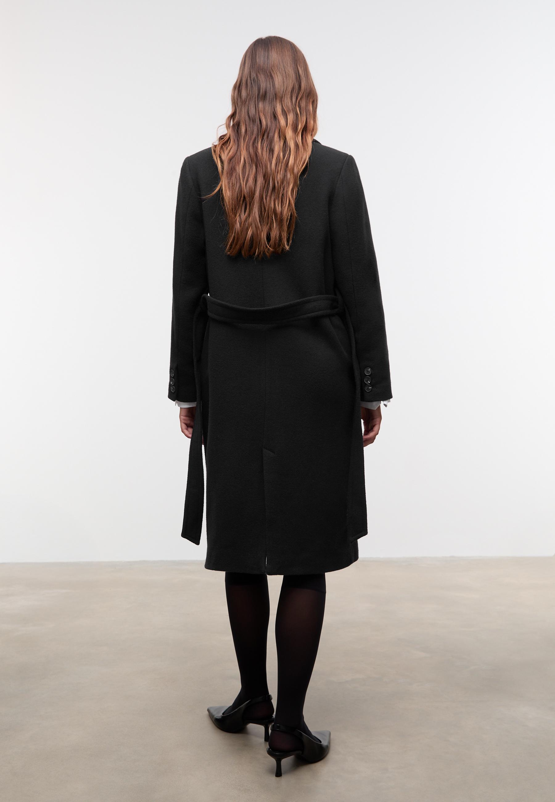 Felt texture coat with belt - Women's fashion | Stradivarius United States