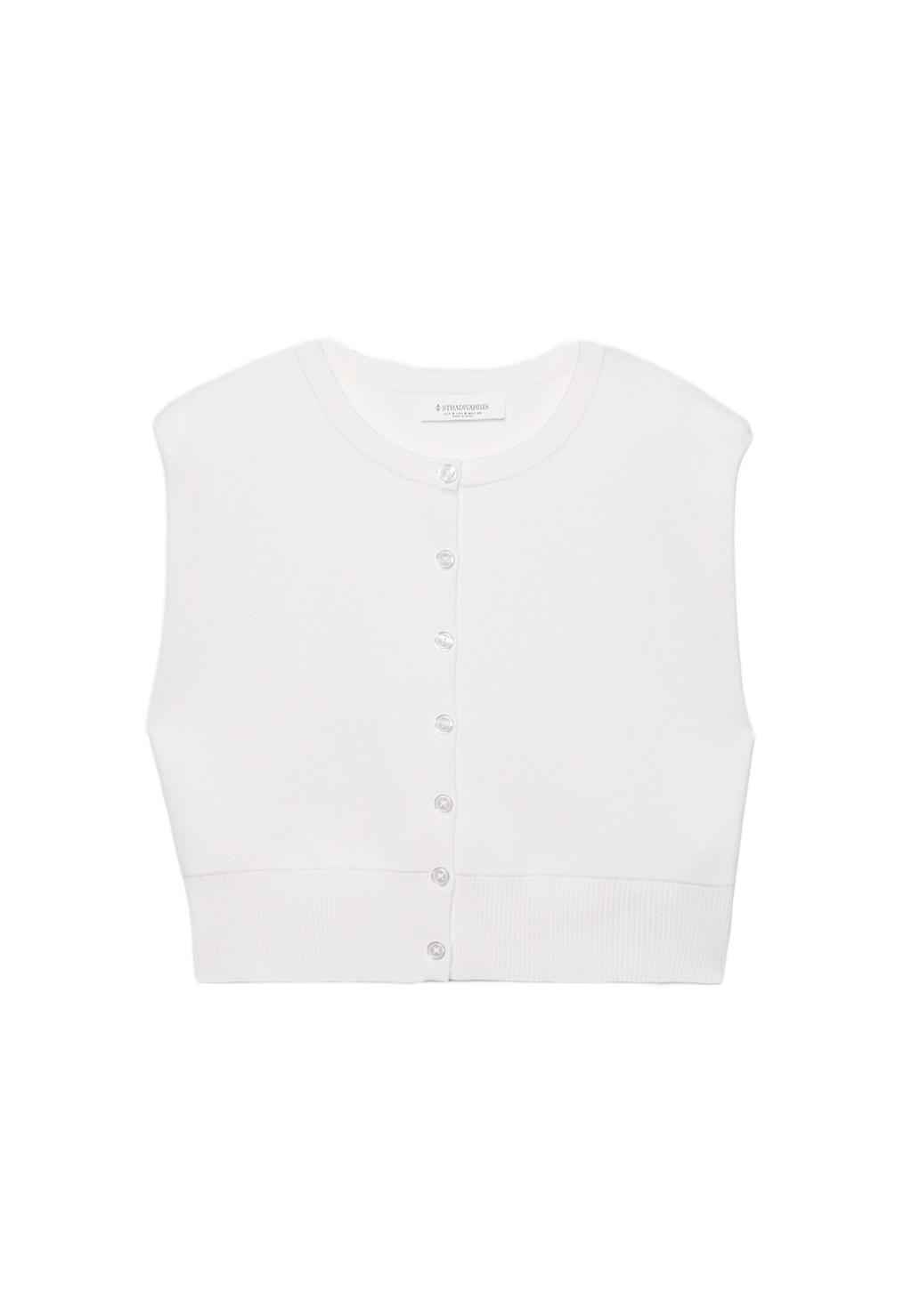 Knit vest with padded shoulders - Women's fashion | Stradivarius United ...