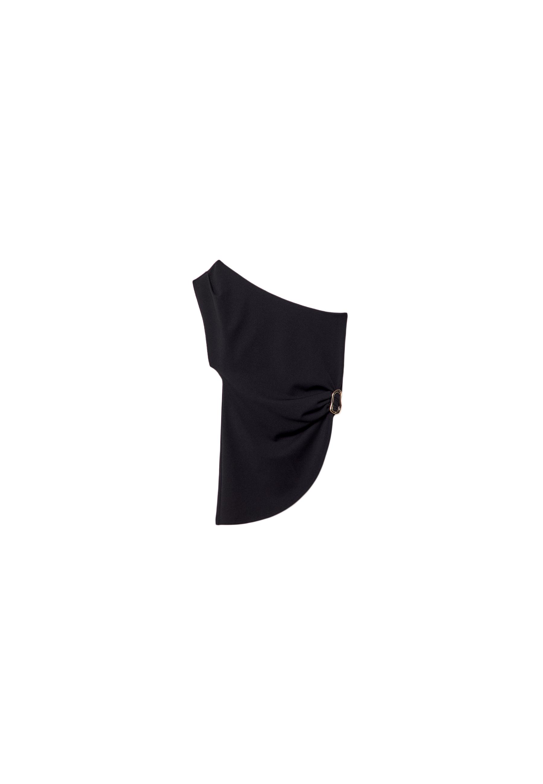 Asymmetric top with buckle detail - Women's fashion Asymmetric top with buckle detail - Women's fashion